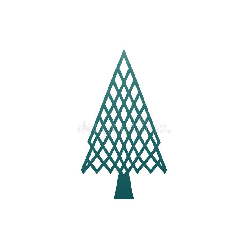 Geometric Pine Tree Outline Icon Vector Illustration Design for Logos ...