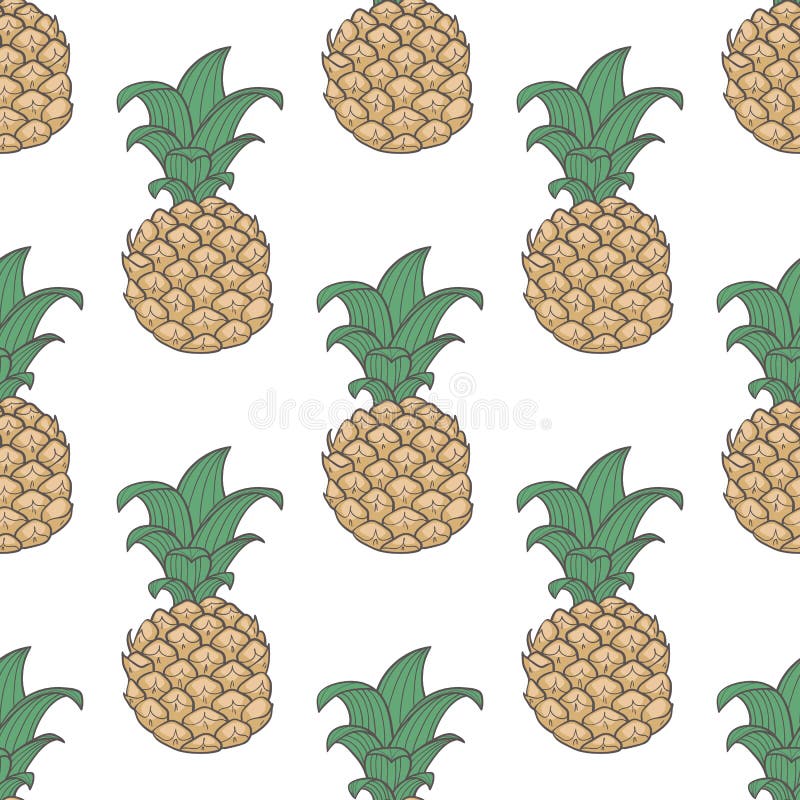 Geometric Pineapple Seamless Pattern Stock Vector - Illustration of ...