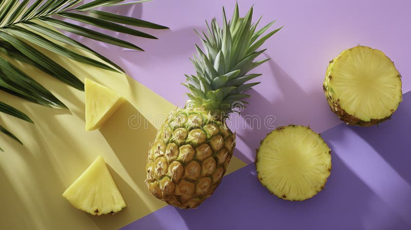 Geometric Pineapple Shapes on Soft Pastel Background Stock Photo ...