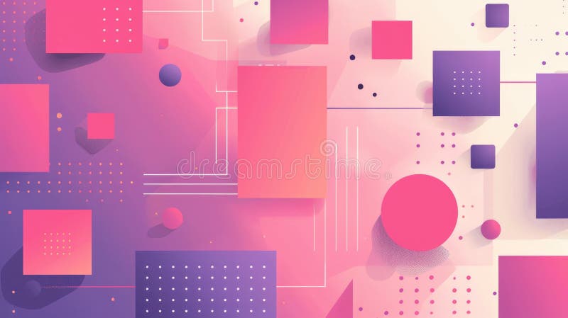 Geometric Pink and Purple Structures with Spherical Shapes. Digital Art ...
