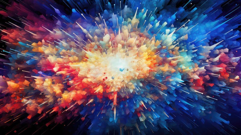 Geometric Pixel Art Chaos stock illustration. Illustration of abstract ...