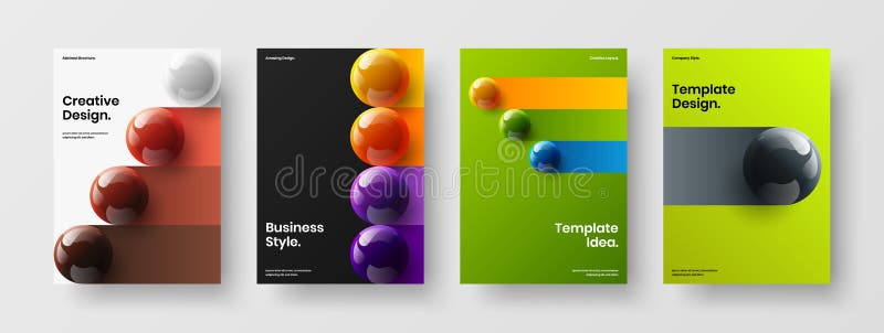 Geometric Placard A4 Design Vector Template Bundle Stock Vector ...