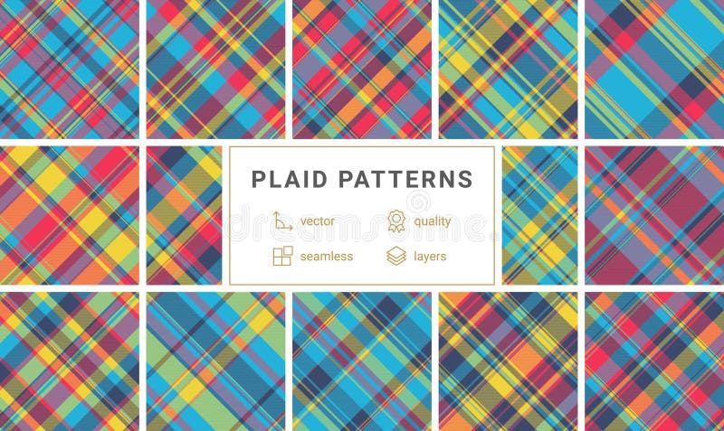 Geometric Plaid and Checkered Patterns Designed for Textile and Fabric ...