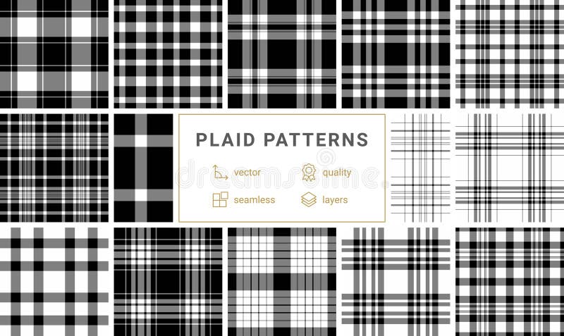 Geometric Plaid and Checkered Patterns Designed for Textile and Fabric ...