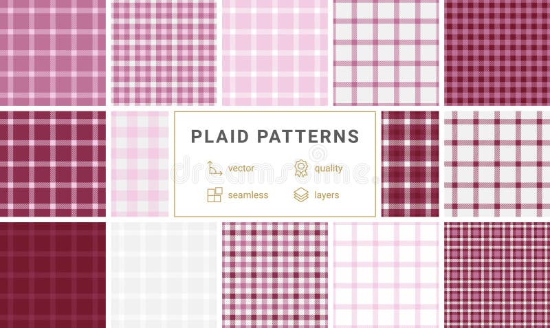Geometric Plaid and Checkered Patterns Designed for Textile and Fabric ...