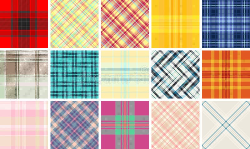 Geometric Plaid and Checkered Patterns Designed for Textile and Fabric ...