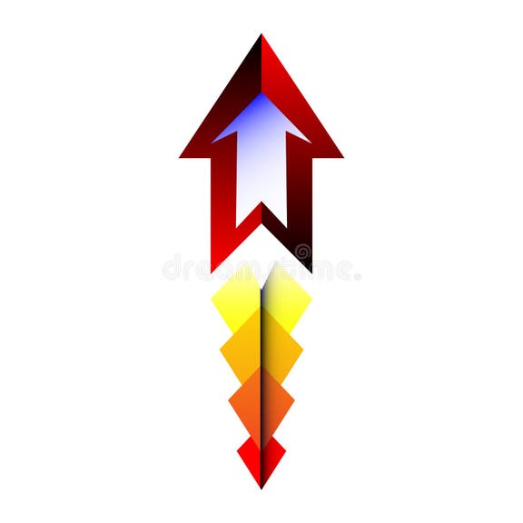 Geometric Plastic Rocket, Fire Arrows and Space Pointer. Mini-mockup ...