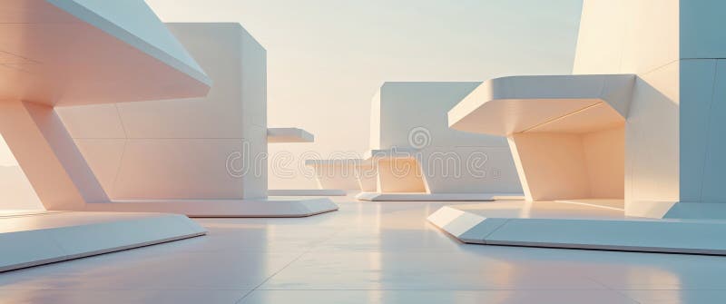 Geometric Platform Soft Pastel Colors Gentle Lighting Stock Photos ...
