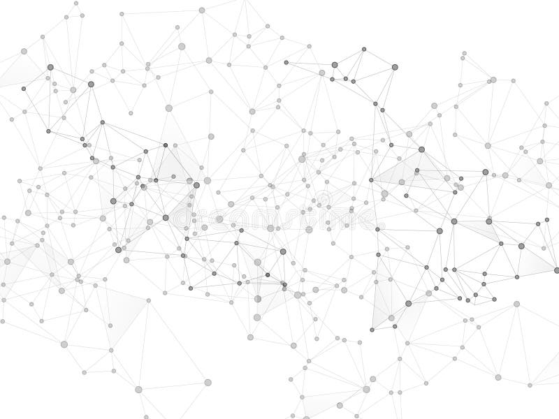 Geometric Plexus Structure Cybernetic Concept. Network Nodes Greyscale ...
