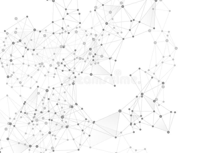 Geometric Plexus Structure Cybernetic Concept. Network Nodes Greyscale Plexus Background Stock ...