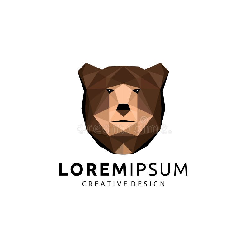 Geometric Poly Head Bear Logo Stock Illustration - Illustration of cool, logo: 127824912