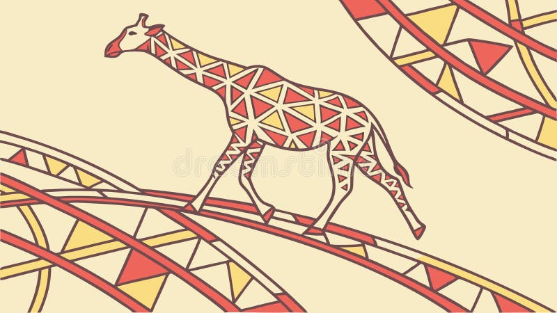 Geometric Polygon Giraffe Illustration with Pattern Vector, Abstract ...