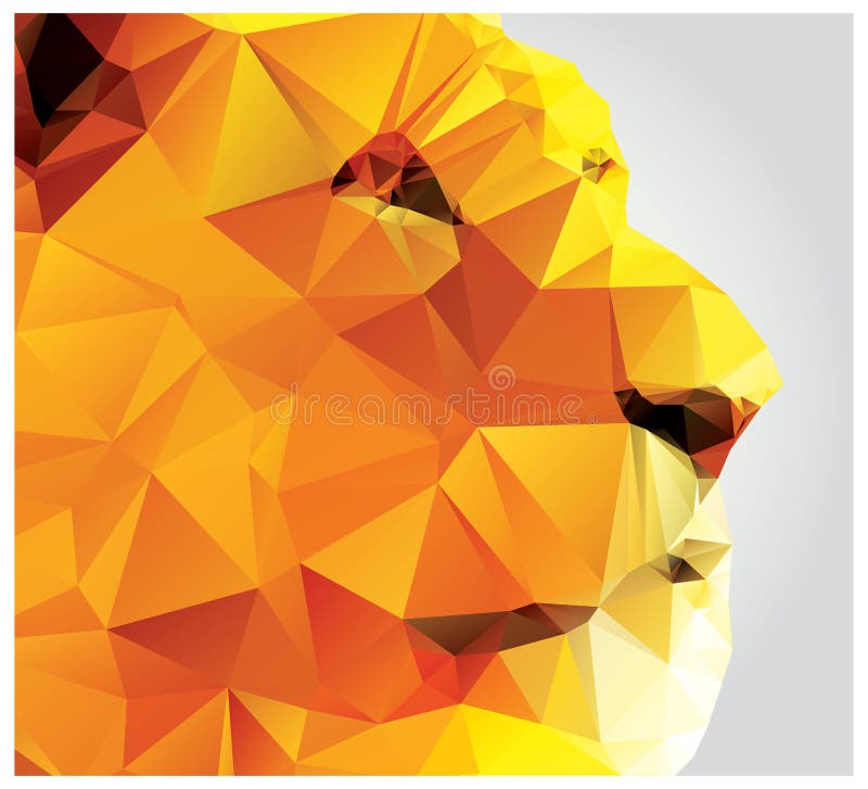 Geometric Polygon Lion Head, Triangle Pattern Stock Vector ...