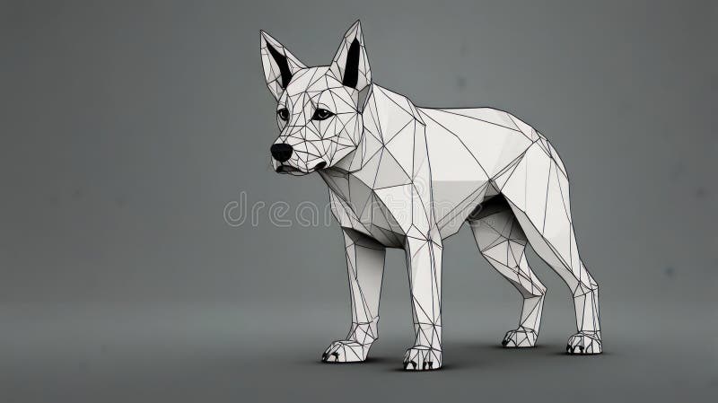 A Geometric Polygon-style Illustration of a Dog, Stock Illustration ...
