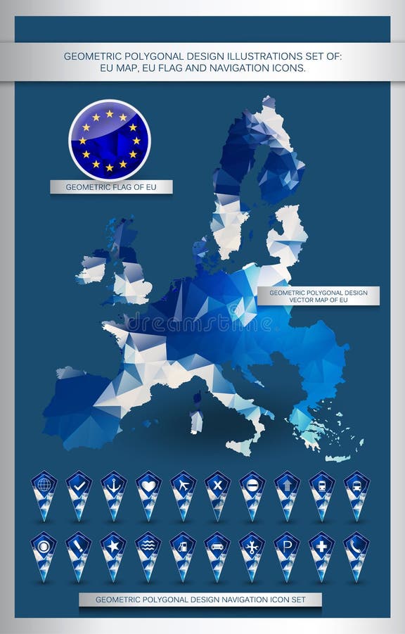 Geometric Polygonal Design Illustrations Set of the EU Stock Vector ...
