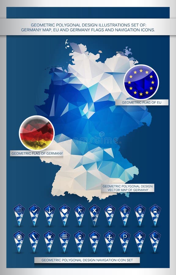 Geometric Polygonal Design Illustrations Set of Germany Stock Vector ...