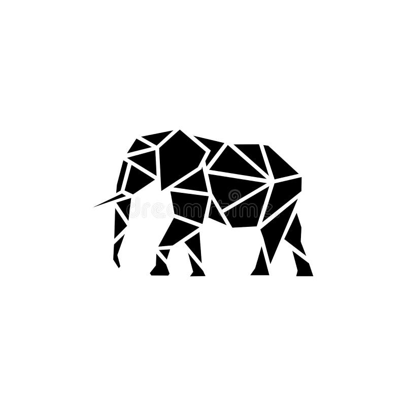 Geometric Polygonal Elephant Logo Stock Vector - Illustration of animal ...