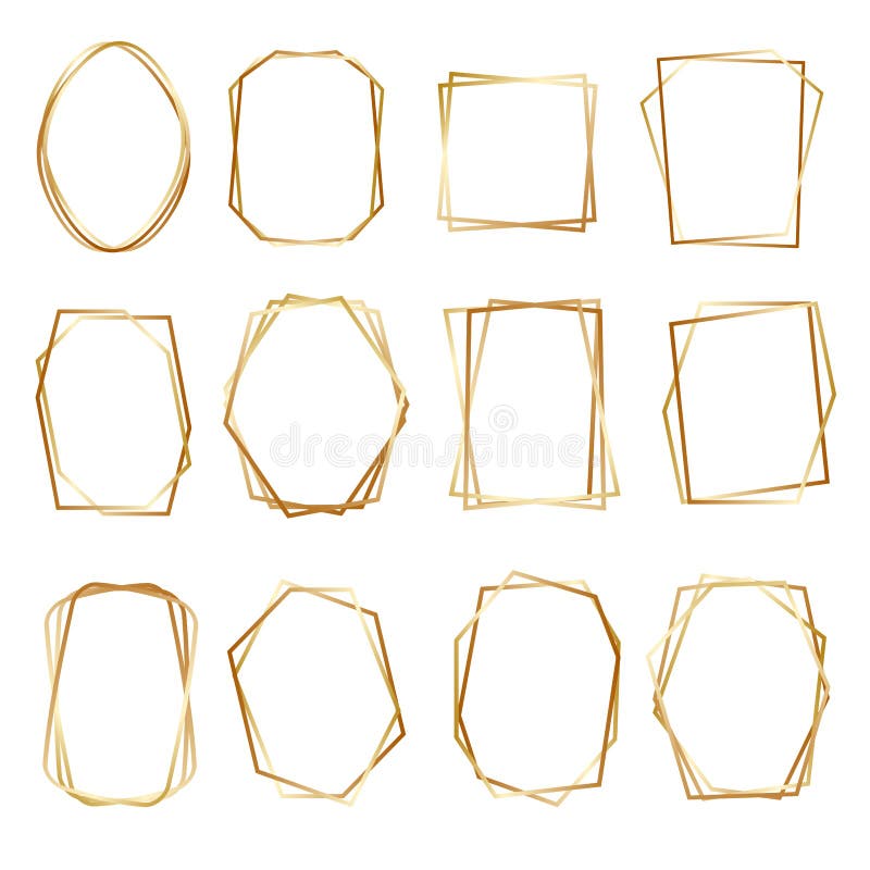 Geometric Polygonal Frames - Set of 6 Trendy Frames with Copy Space ...