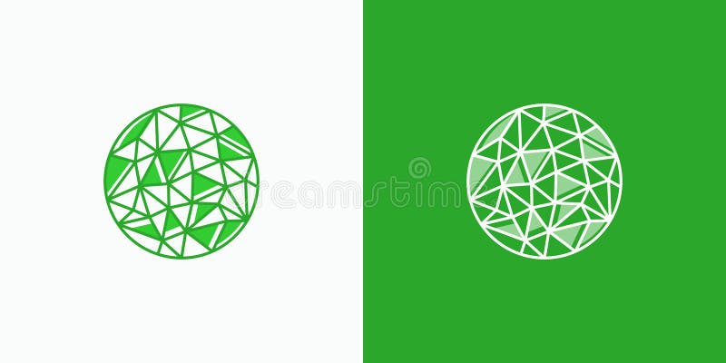 Geometric Polygonal Globe Mosaic Vector Logo Design with Modern, Simple ...