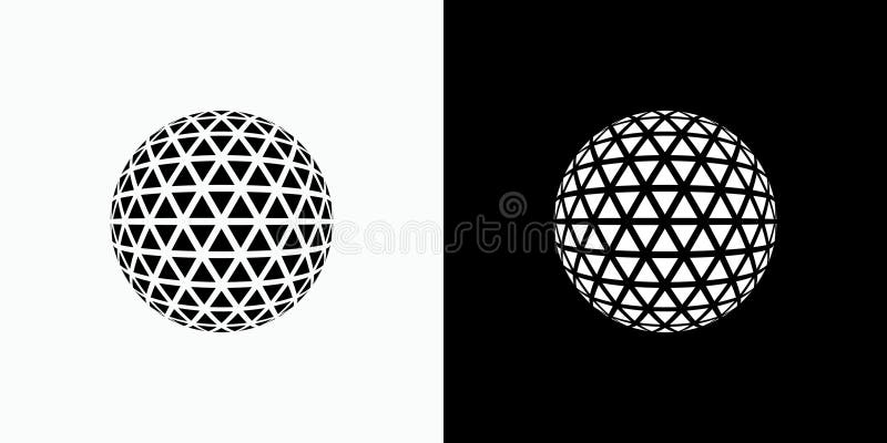 Geometric Polygonal Globe Mosaic Vector Logo Design with Modern, Simple ...