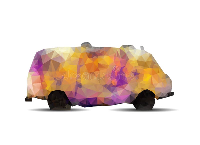 Geometric Polygonal Graffiti Van. Stock Vector - Illustration of panel ...