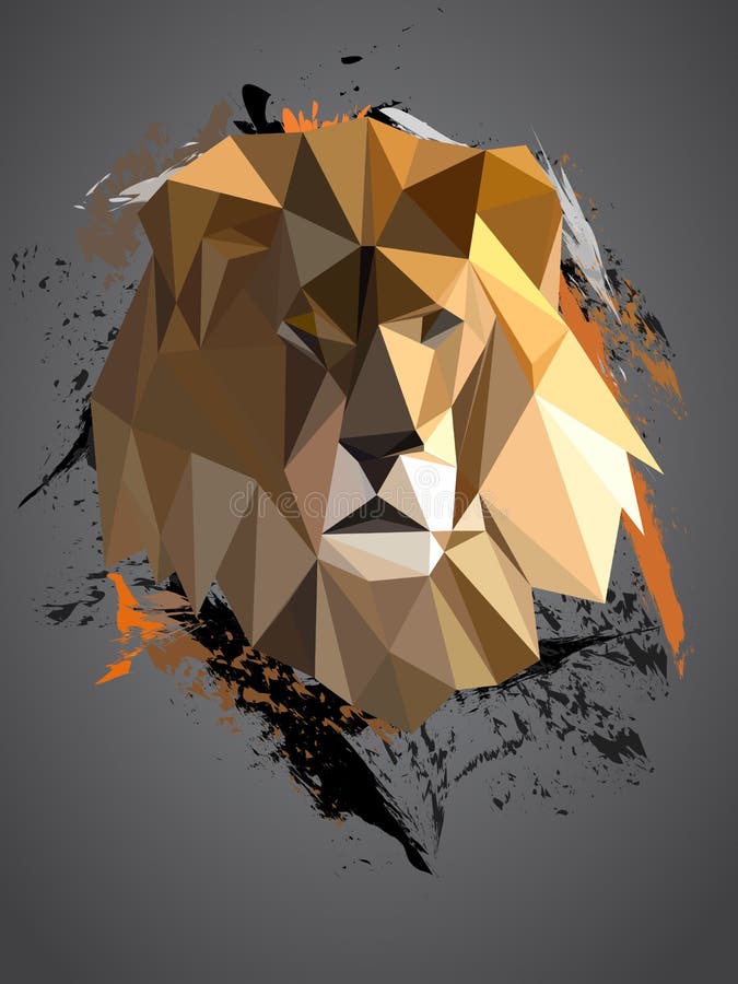 Geometric polygonal lion stock vector. Illustration of body - 50750677
