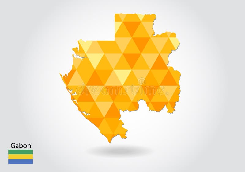 Geometric Polygonal Style Vector Map of Gabon. Low Poly Map of Gabon ...