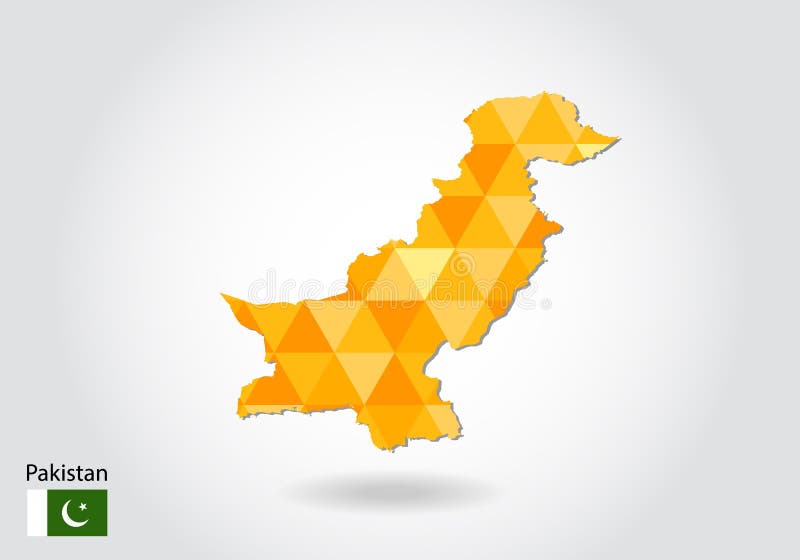Geometric Polygonal Style Vector Map of Pakistan. Low Poly Map of ...