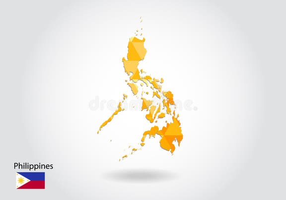 Geometric Polygonal Style Vector Map of Philippines. Low Poly Map of ...