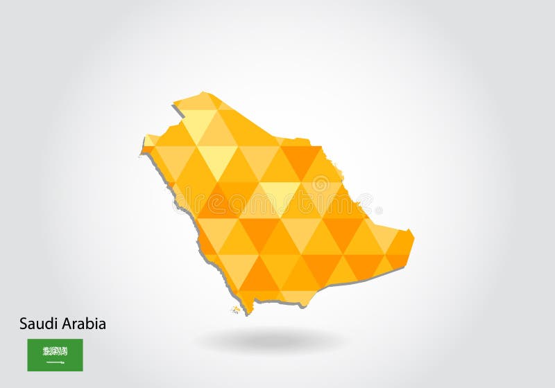Geometric Polygonal Style Vector Map of Saudi Arabia Stock Vector ...