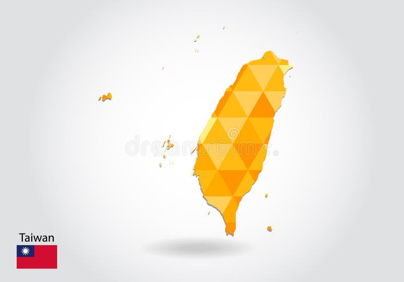 Geometric Polygonal Style Vector Map of Taiwan. Low Poly Map of Taiwan ...