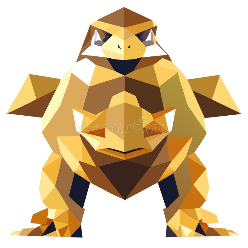 Geometric Polygonal Turtle Isolated on White Background. Vector ...