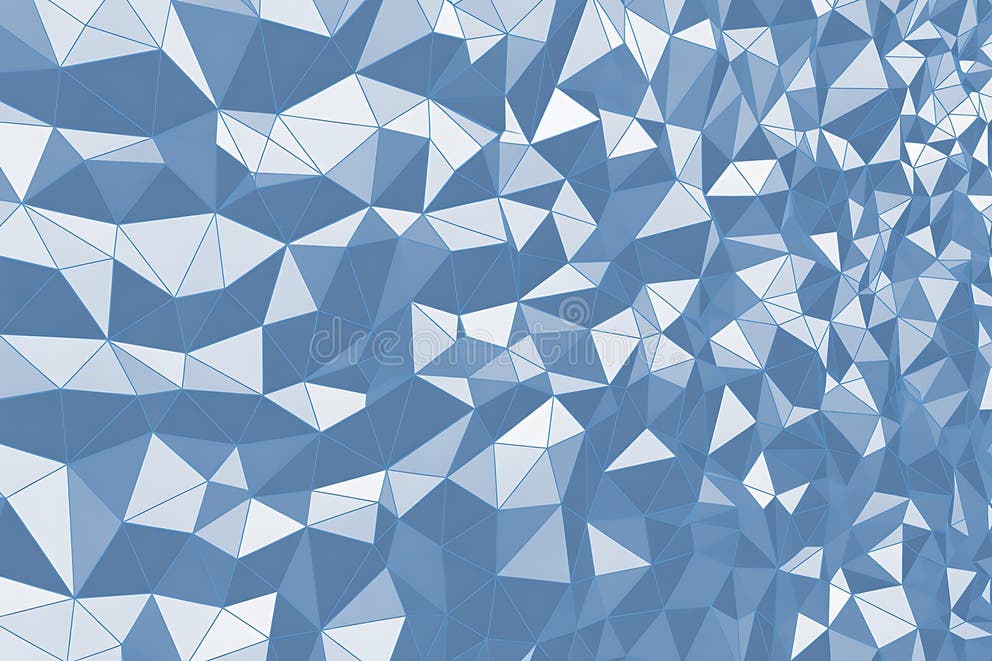 Geometric Polygonal Wallpaper in Light Blue with Connected Triangular ...