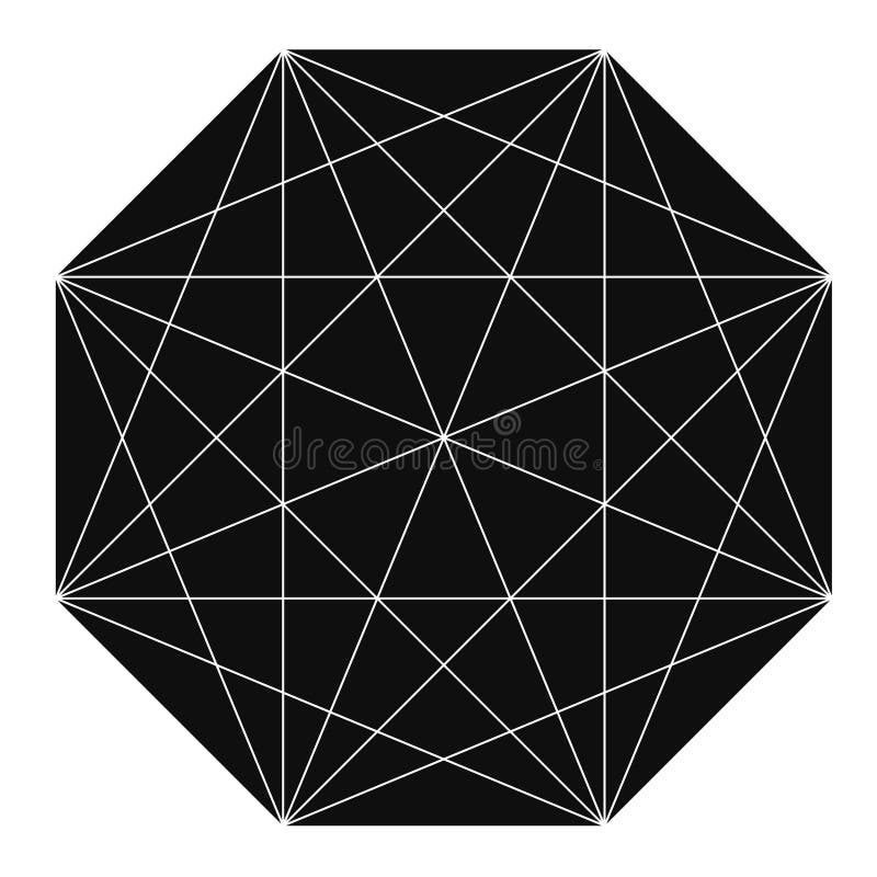 Geometric Polygone Element with Angles Drawn. Intersected Lines Star ...