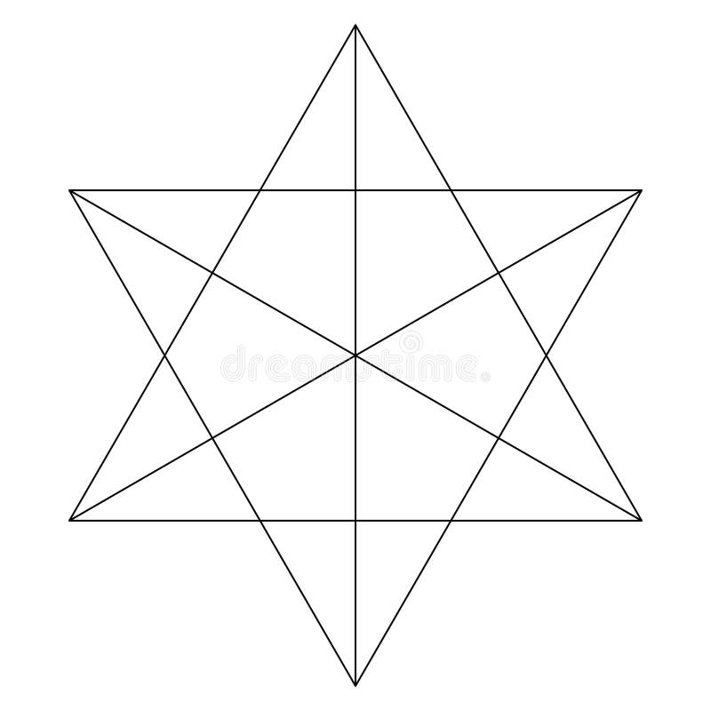 Geometric Polygone Element with Angles Drawn. Intersected Lines Star ...