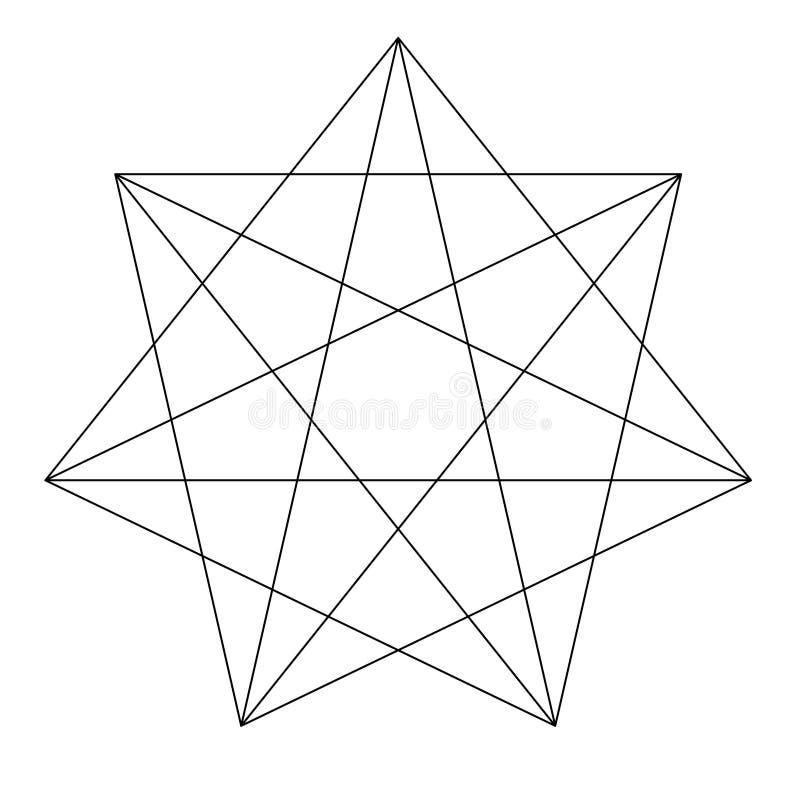 Geometric Polygone Element with Angles Drawn. Intersected Lines Star ...