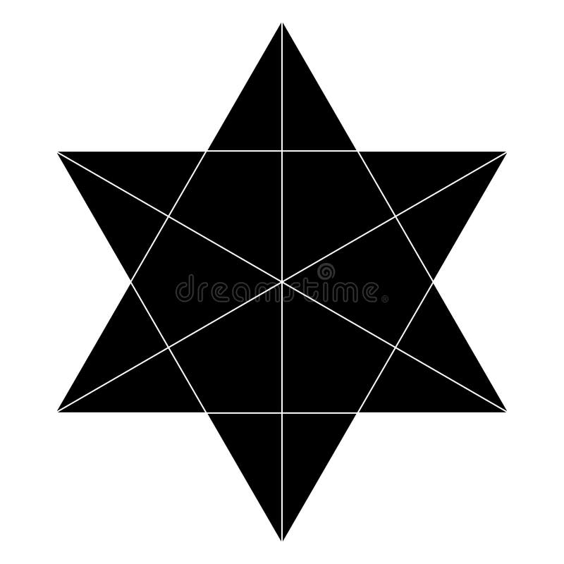 Geometric Polygone Element with Angles Drawn. Intersected Lines Star ...