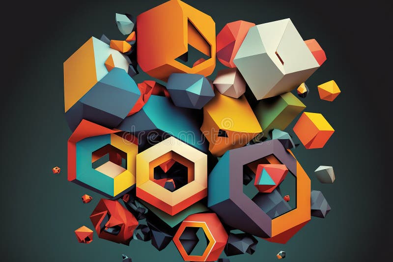 Geometric Polygons in an Abstract Form Stock Illustration ...