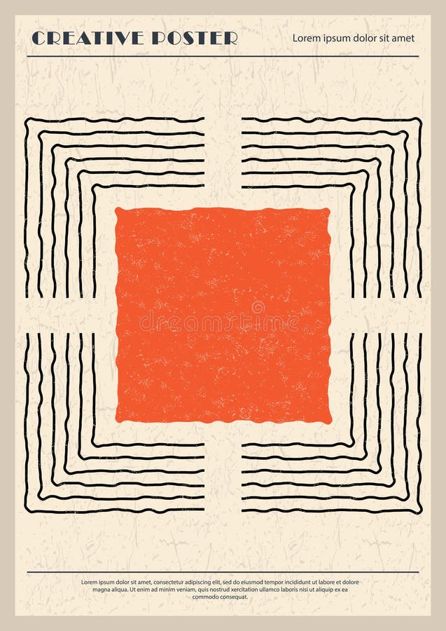 Geometric Poster. Creative Idea for Interior Design, Postage Stamp ...