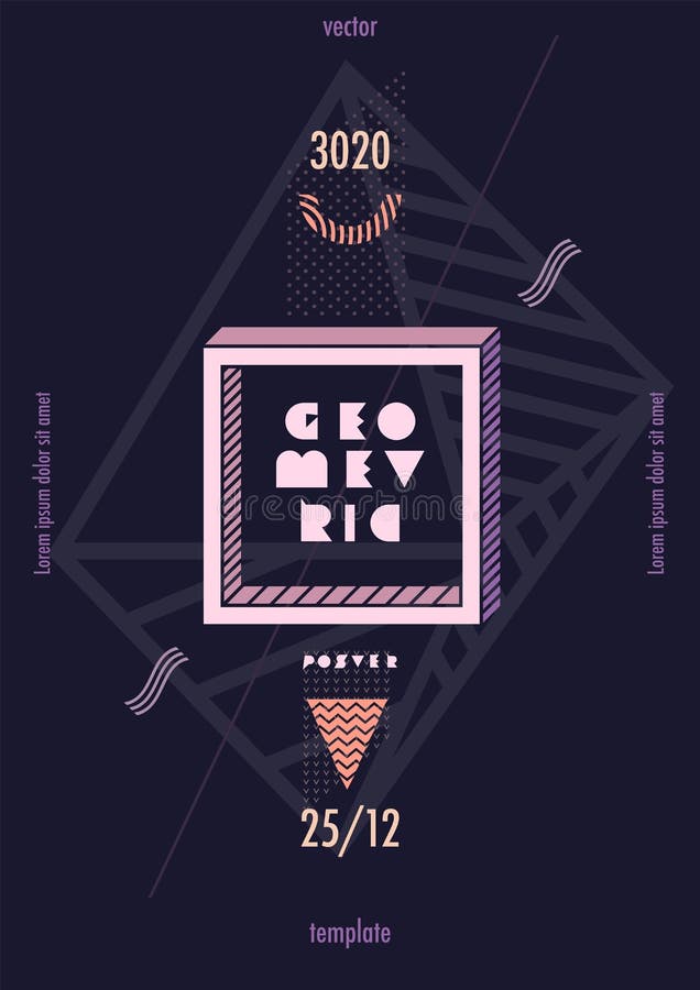 Geometric Poster Design . Minimalistic Isometric Template Stock Vector ...