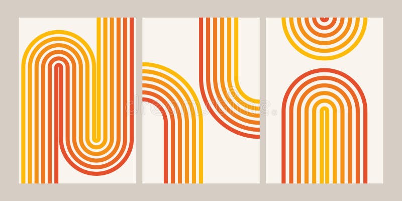 Geometric Posters. Modern Line Circle Arch Shape Minimal Boho ...