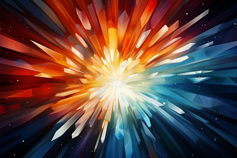 Geometric Power, Explosion Design, Abstract Rays, Vibrant Vector ...
