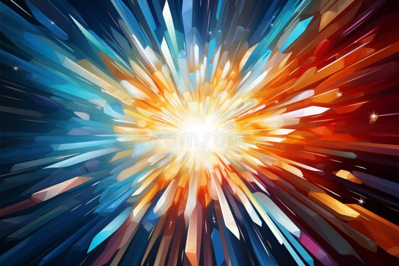 Geometric Power, Explosion Design, Abstract Rays, Vibrant Vector ...