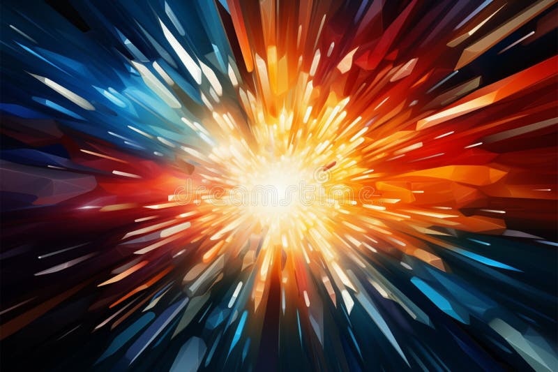 Geometric Power, Explosion Design, Abstract Rays, Vibrant Vector ...