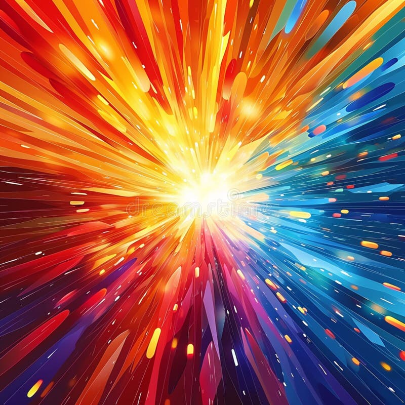 Geometric Power, Explosion Design, Abstract Rays, Vibrant Vector ...