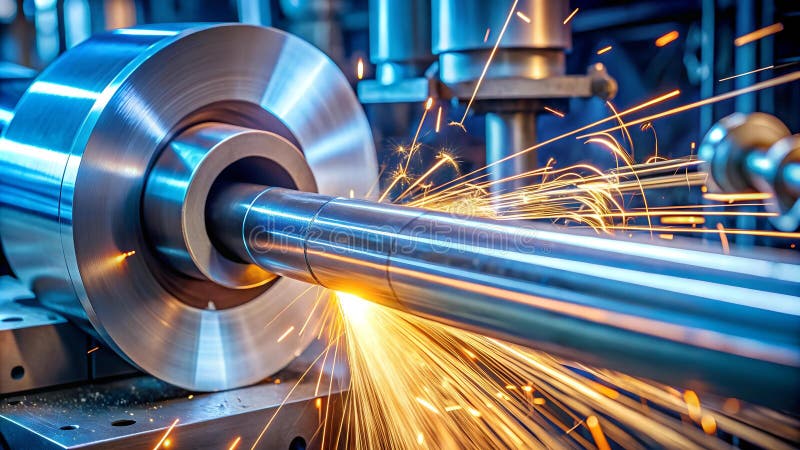 Geometric Precision: a Steel Pipe Cut Against a Backdrop of Industrial ...