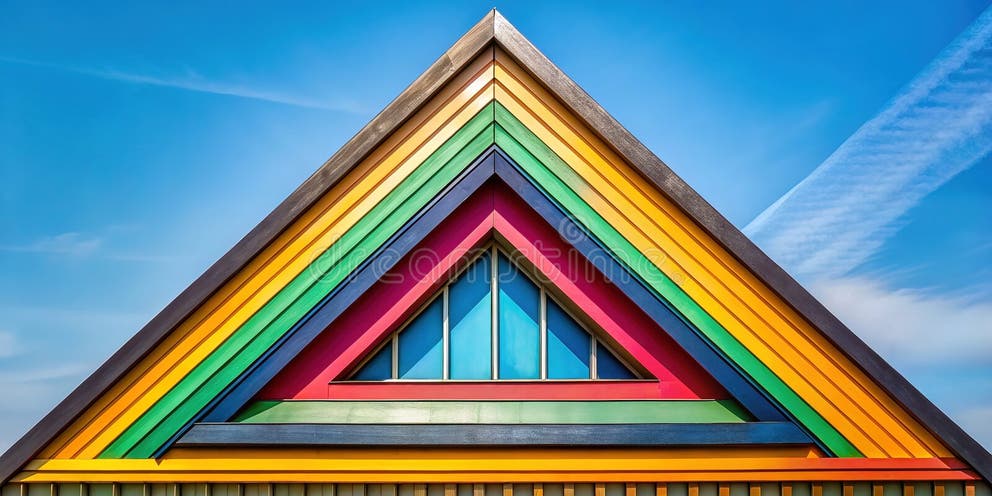 Geometric Precision a Striking Architectural Detail in a Triangular ...