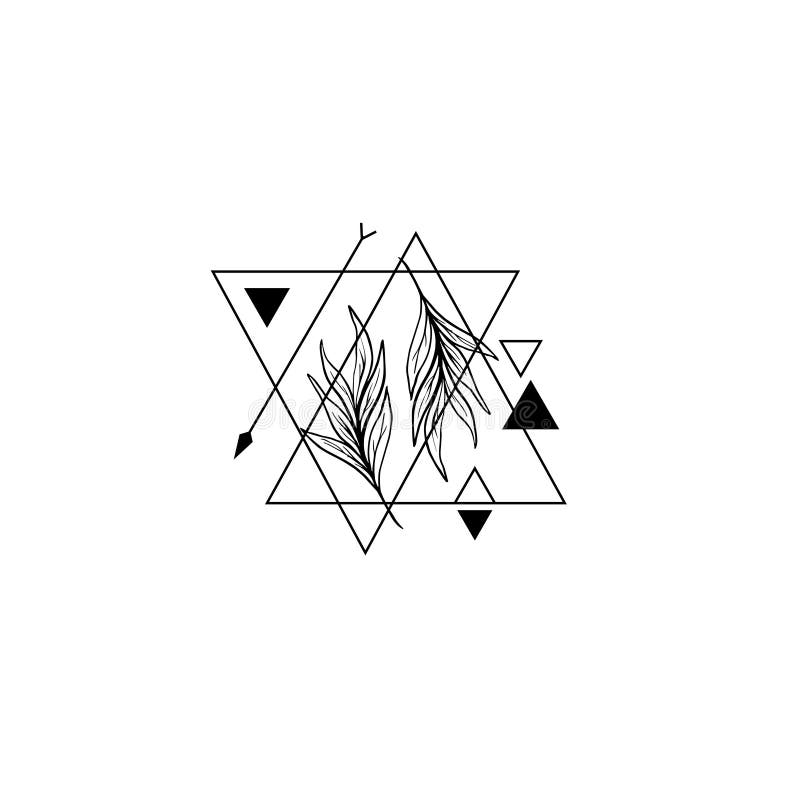 Geometric Print Design with Leaves Stock Vector - Illustration of ...