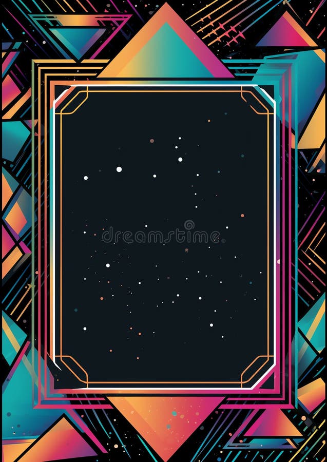 Geometric Prism Frame 80s Retro Nostalgic Stock Illustration ...