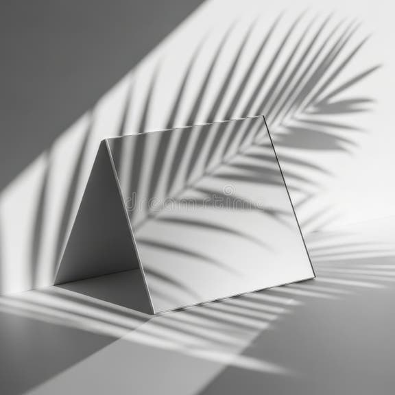 Geometric Prism with Palm Leaf Shadow Isolated on White Background ...